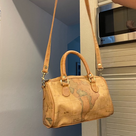 Gitano | Bags | Vintage Leather World Map Mini Purse | Poshmark